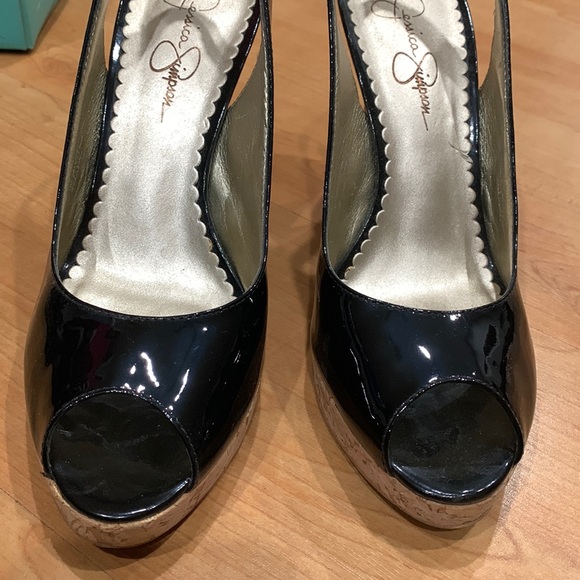 Jessica Simpson | Shoes | Black Patent Slingback Heels | Poshmark